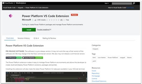 New Tool Power Platform Extensions For VS Code Root