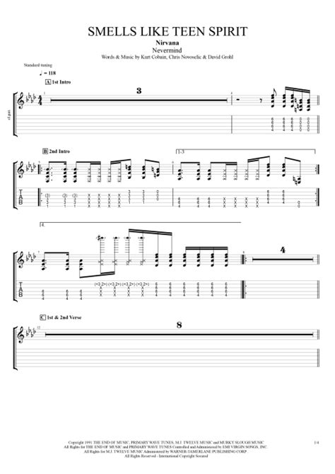 Smells Like Teen Spirit Tab By Nirvana Guitar Pro Guitars Bass And Backing Track Mysongbook