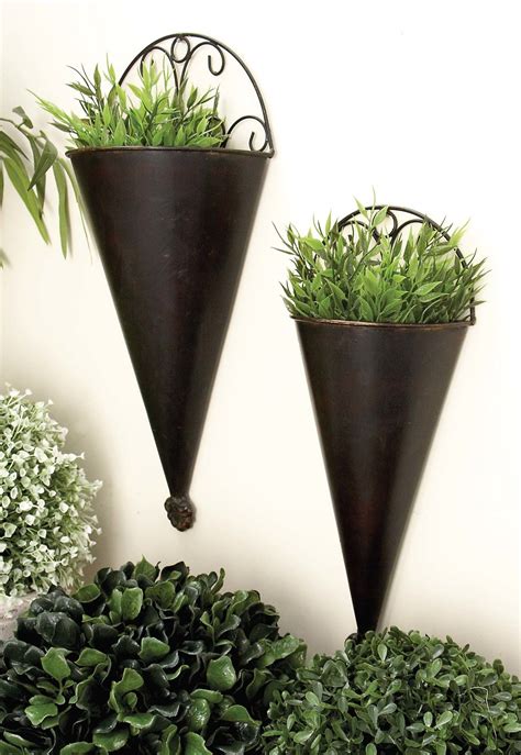 2 Piece Cone Wall Planter Set Wall Planter Metal Wall Planters Planters