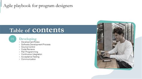 agile playbook for program designers for table of contents ppt