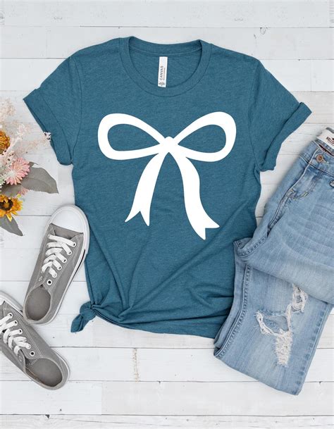 Cute Ribbon Bow Shirt Coquette Bow T Shirt Trendy Bow Tee T For