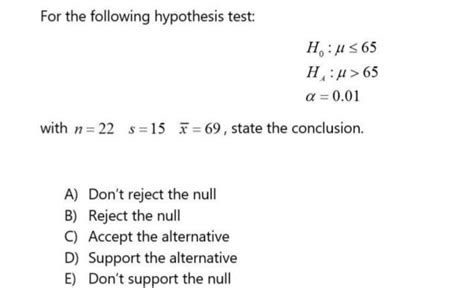 Solved For The Following Hypothesis Test Chegg