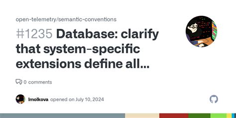 Database Clarify That System Specific Extensions Define All Relevant