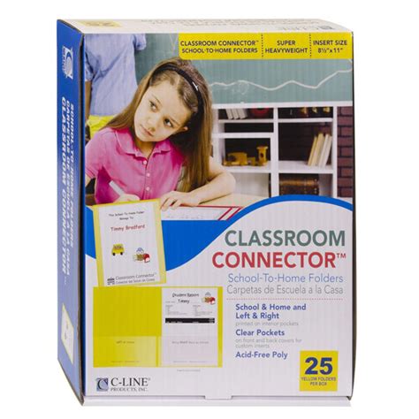 Classroom Connector School To Home Folders Yellow Box Of 25 Sharper