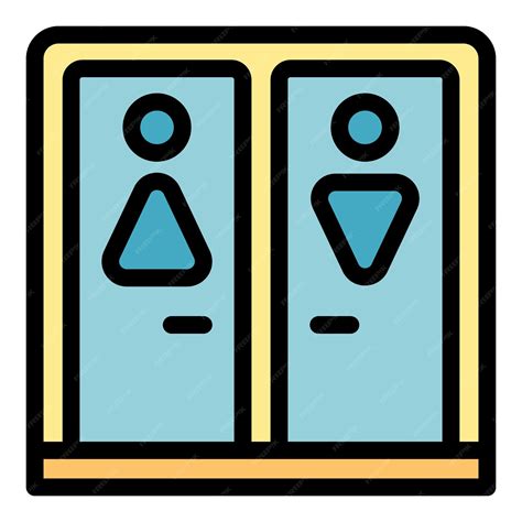 Premium Vector Gender Wc Icon Outline Vector Restroom Toilet Public Room Color Flat