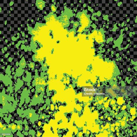 튀기지 예술적 다채로운 아크릴 페인트 투명 한 배경에 Blob 네온 스프레이 얼룩 추상 배경 벡터 일러스트 레이 션 0명에 대한