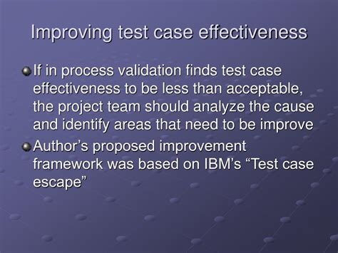 ppt validating and improving test case effectiveness powerpoint
