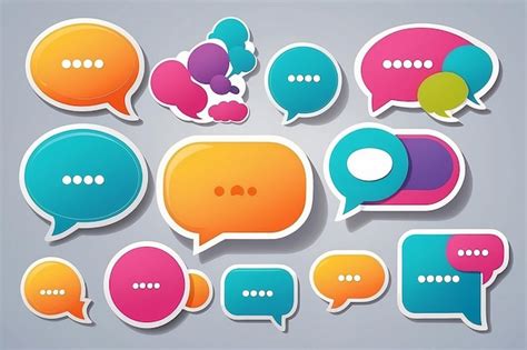 Differents Forms Of Speech Bubbles With Fresh Colors Premium Ai