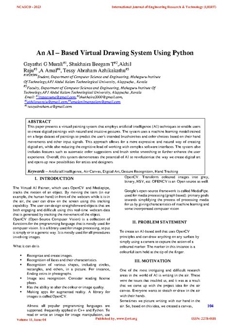 Ai Based Virtual Drawing System Using Python Ijertconv 11is04020 An