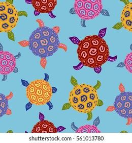 Seamless Turtle Pattern Stock Vector Royalty Free 561013780 Shutterstock