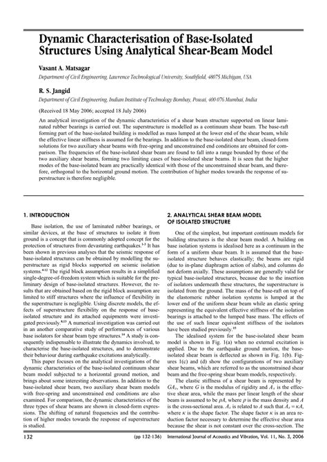 Pdf Dynamic Characterisation Of Base Isolated Structures Using