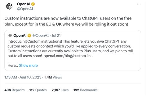 Chatgpt宣布支持免费定制，免费党的福音？ Chatgpt教程网