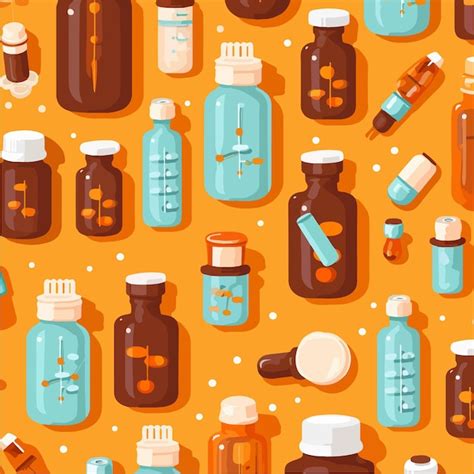 Medical Drugs And Medications Seamless Pattern Background Premium Ai