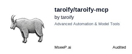 GitHub taroify taroify mcp Taroify MCP 是一项独立的 MCP模型上下文协议服务旨在将 Taroify 与大模型连接起来