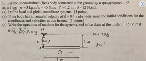 Solved For The Unconstrained Free Body Connected To The Chegg