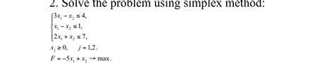 solve the problem using simplex