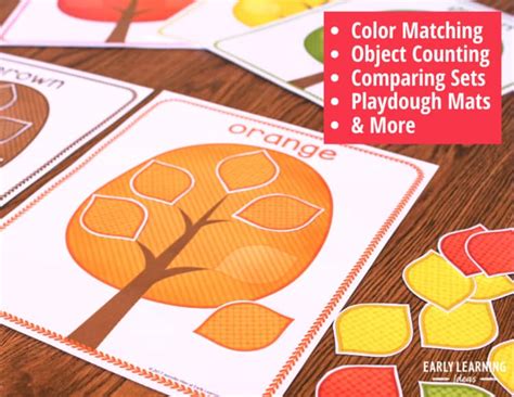 Fall Trees Leaves Color Sorting Fall Matching Colors Prebabe PreK Activities
