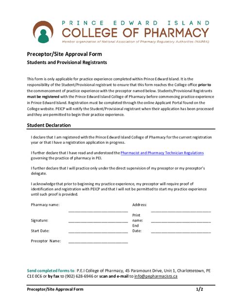 Fillable Online Preceptorsite Approval Form Fax Email Print Pdffiller