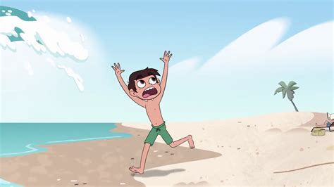Shirtless Drawn Cartoon Boys And Men Marco Diaz At The Beach