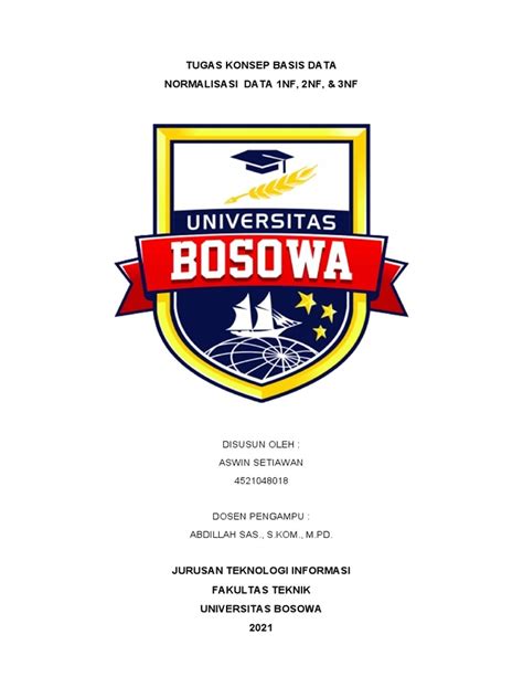 Tugas Normalisasi Aswin Setiawan Pdf