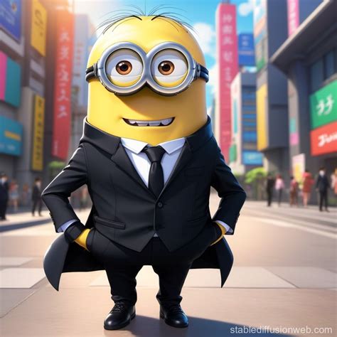 Minion In Black Suit Stable Diffusion Online