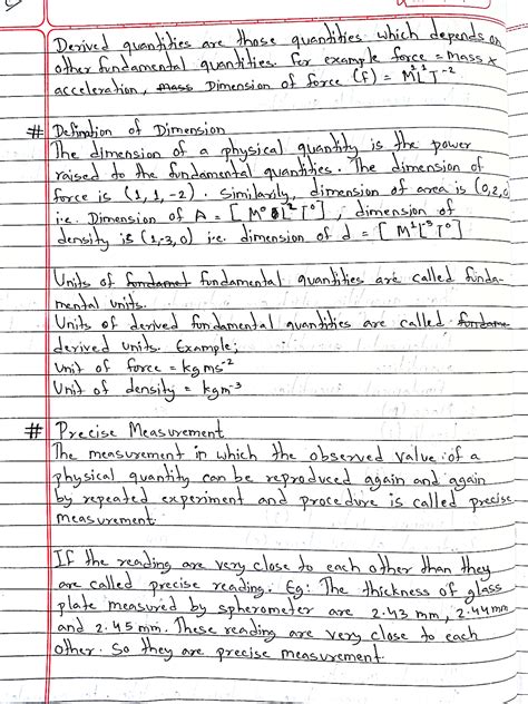 Physical Quantities Class 11 Physics Notes In 2025 Physics Notes Physics Dimensional Analysis