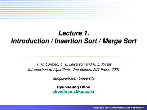 Ppt Lecture 1 Introduction Insertion Sort Merge Sort Powerpoint