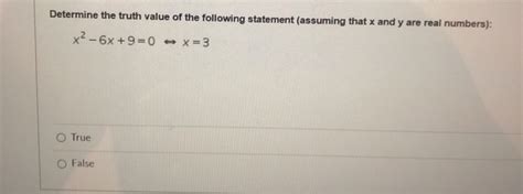 Solved Determine The Truth Value Of The Following Statement