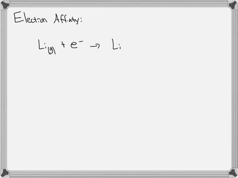 Solved Which Reaction Below Represents The Electron Affinity Of Li Li