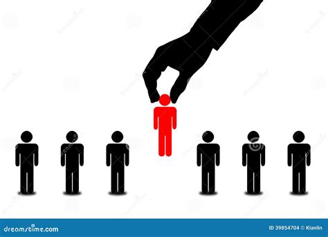 Hand Find Select Person In Line Of People Stock Illustration