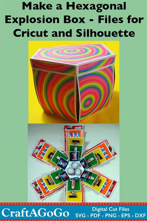 Make A Hexagonal Explosion Box And Add Chocolate SVG PDF EPS DXF PNG CraftAGoGo