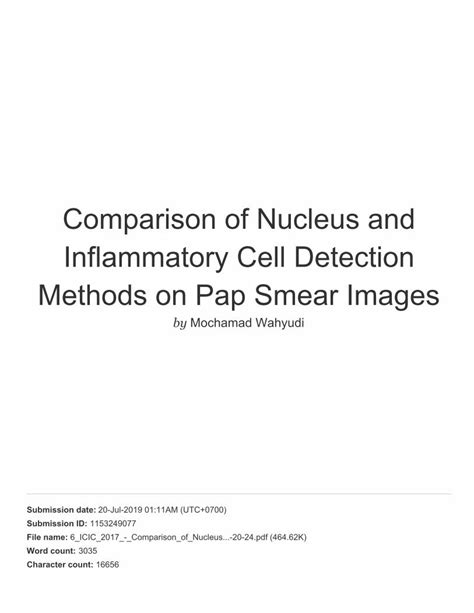 Pdf Methods On Pap Smear Images Inflammatory Cell Detection Dokumen
