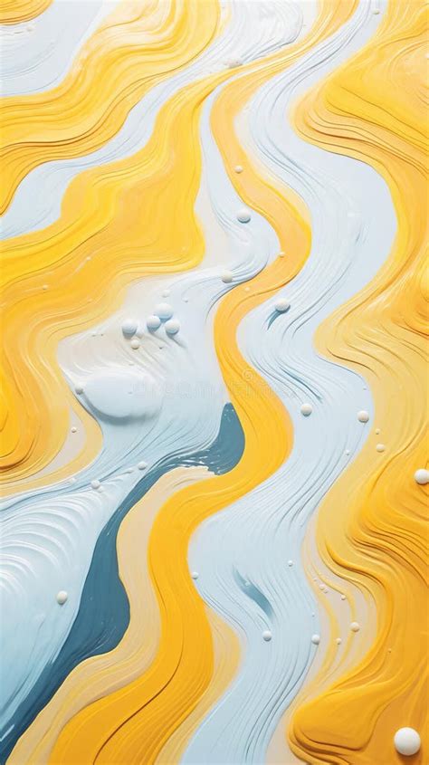 Futuristic Oceanic Landscape With Yellow Ridges And Waves Stock Illustration Illustration Of