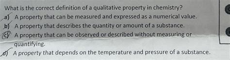 Solved What Is The Correct Definition Of A Qualitative