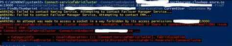 Cannot Connect To Secured Azure Service Fabric Cluster Via Powershell