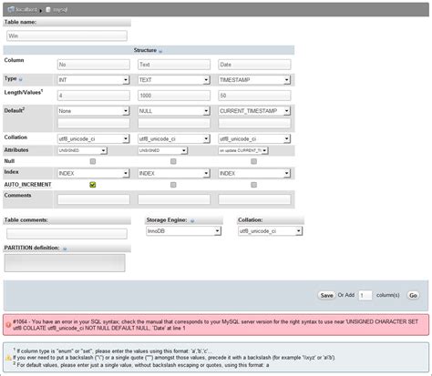 Mysql Error In Sql Syntax Even Tho Everything Seems To Be Normal