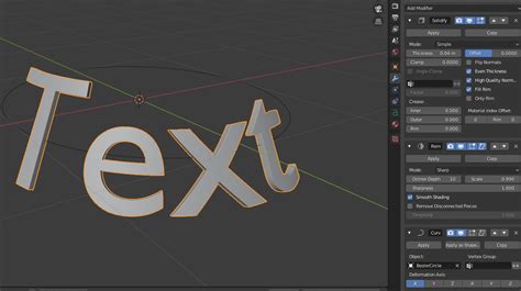 Bezier Curves Placing Text On A Curved Surface In Degrees Blender Stack Exchange