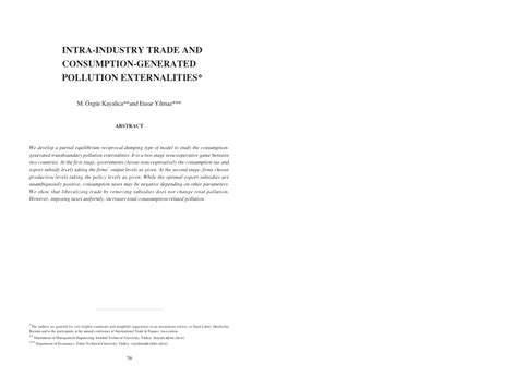 pdf intra industry trade and consumption generated pollution