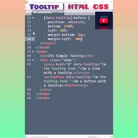 Tooltip Html Css Shorts Coding Programming Youtube