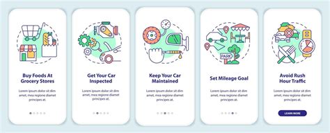 Road Trip Tips Onboarding Mobile App Screen Preparing For Car Travel