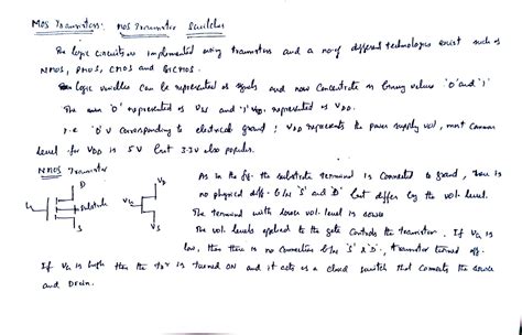 Solution Mos Transistor Switches Pmos Transistor Structure Of Cmos Circuit Mos Transistor