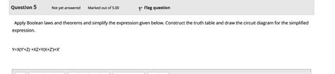 solved question 5 not yet answered marked out of 5 00 flag question