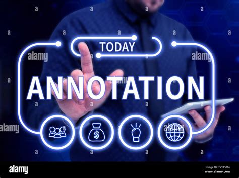 Handwriting Text Annotation Business Approach Note Added By Way Of Comment Or Explanation Stock