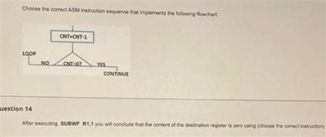 Solved Choose The Correct Asm Instruction Sequence That