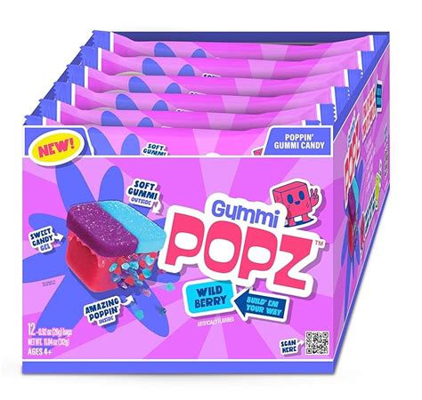 Gummi Popz Popping Gummy Candy Sweet Mixed Berry