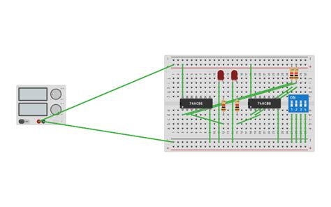 Circuit Design Halfadder Tinkercad
