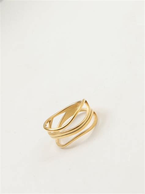 Titanium Steel Geometric Minimalist Stackable Ring 1002184489