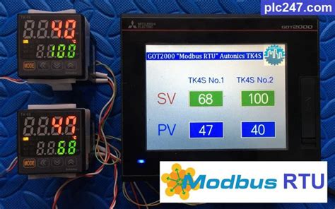 Mitsubishi HMI Modbus RTU Autonics TK S Tutorial Plc