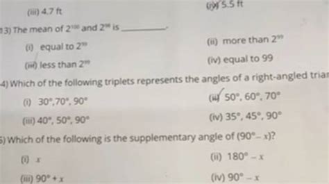 Which Of The Following Triplets Represents The Angles Of A Right Angled