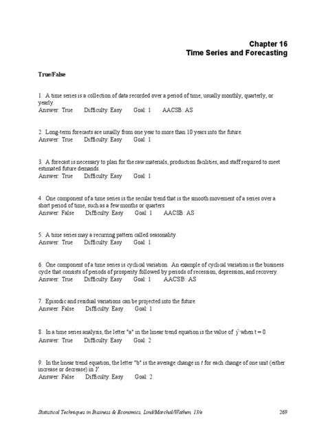 Chapter 16 Time Series Forecasting Pdf Time Series Seasonality